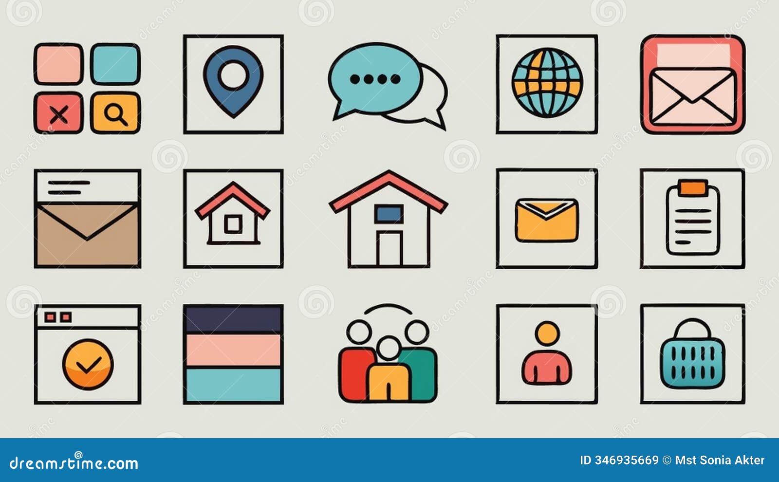 Collection of Connect Icons.Contact Us Icon Set.Contact and ...