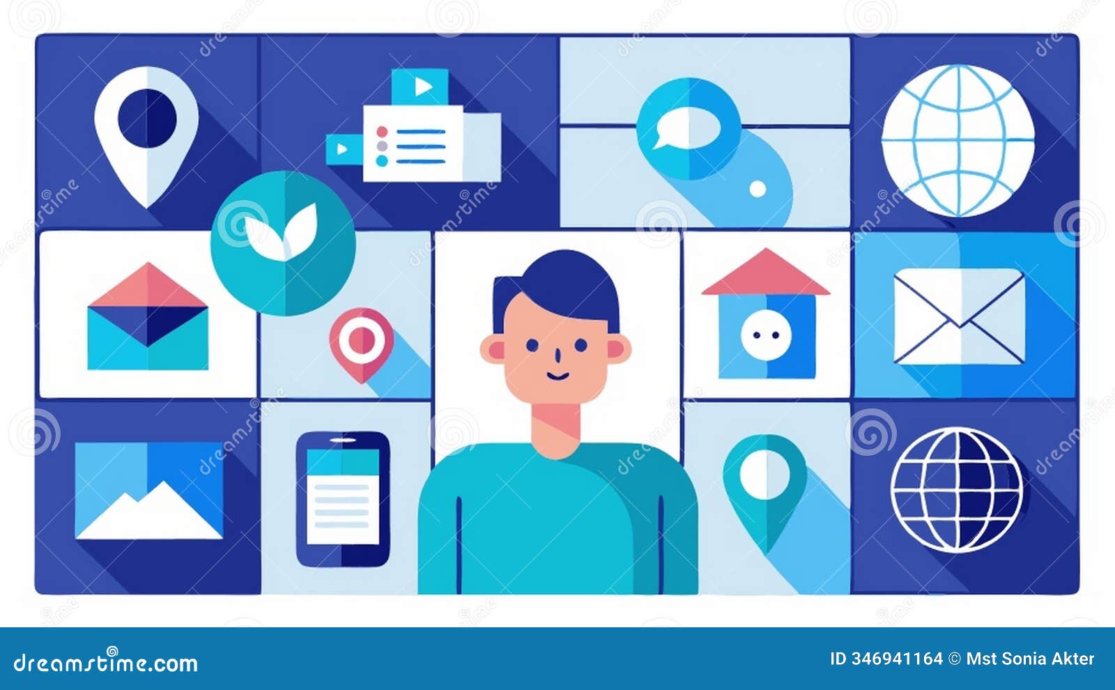 Collection of Connect Icons.Contact Us Icon Set.Contact and ...