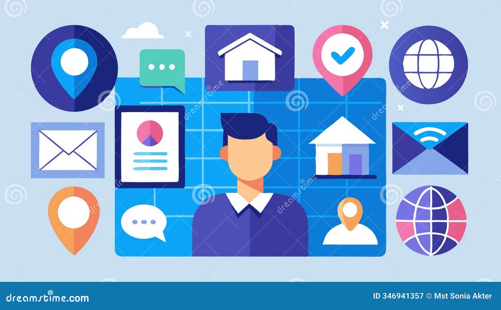 Collection of Connect Icons.Contact Us Icon Set.Contact and ...