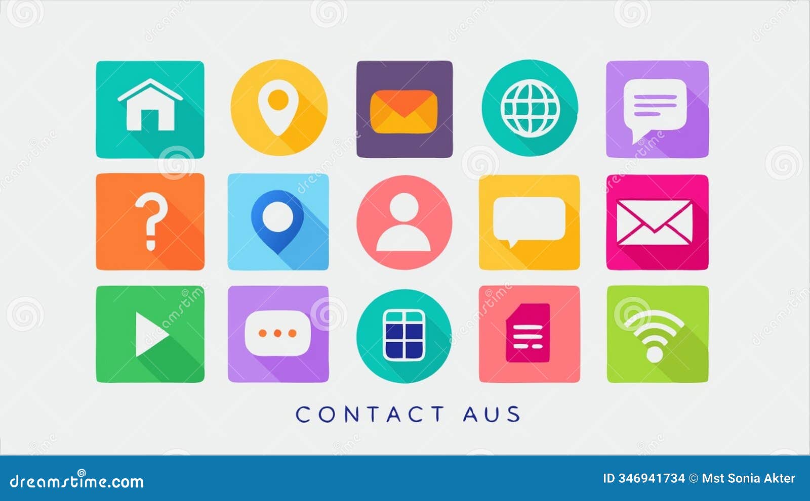 Collection of Connect Icons.Contact Us Icon Set.Contact and ...