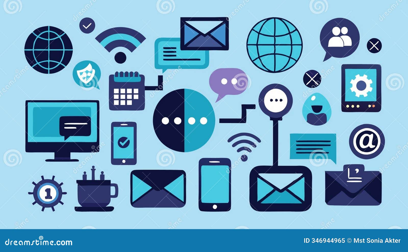 Collection of Connect Icons.Contact Us Icon Set.Contact and ...