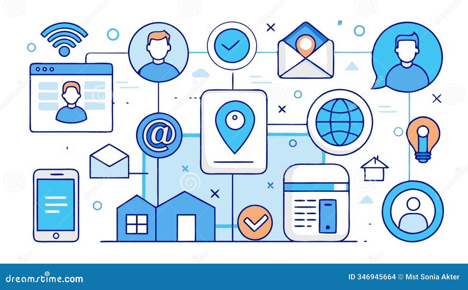 Collection of Connect Icons.Contact Us Icon Set.Contact and ...