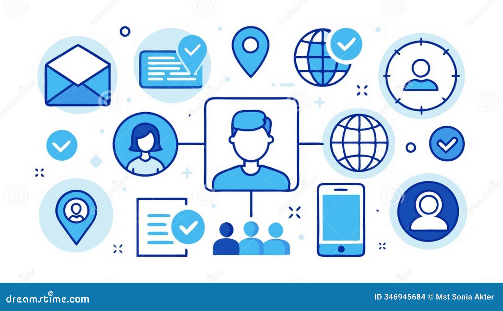 Collection of Connect Icons.Contact Us Icon Set.Contact and ...