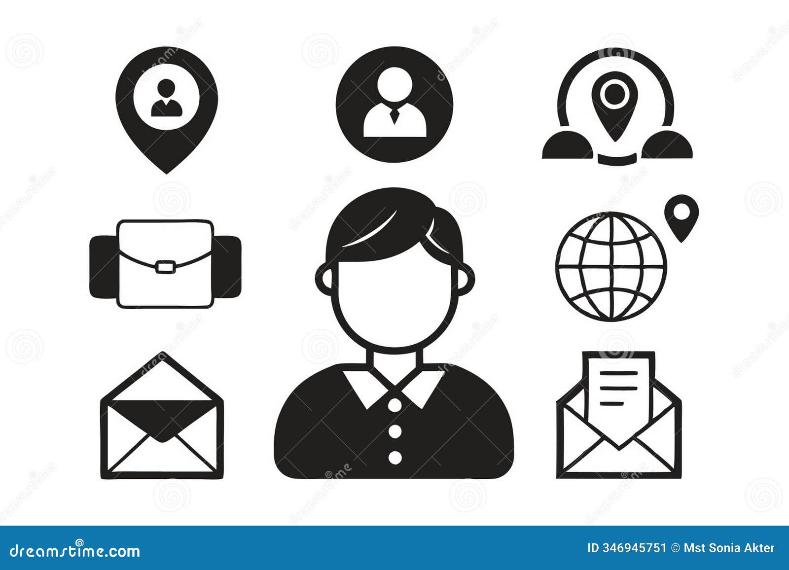 Collection of Connect Icons.Contact Us Icon Set.Contact and ...