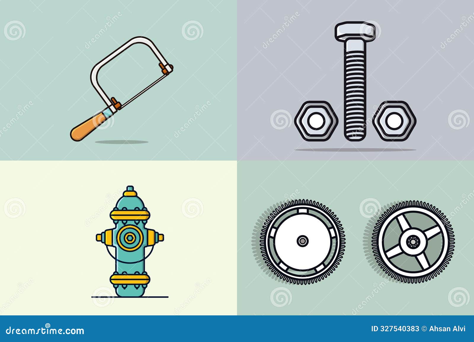 Collection of Construction, Carpenter Working and Safety Tools Vector ...
