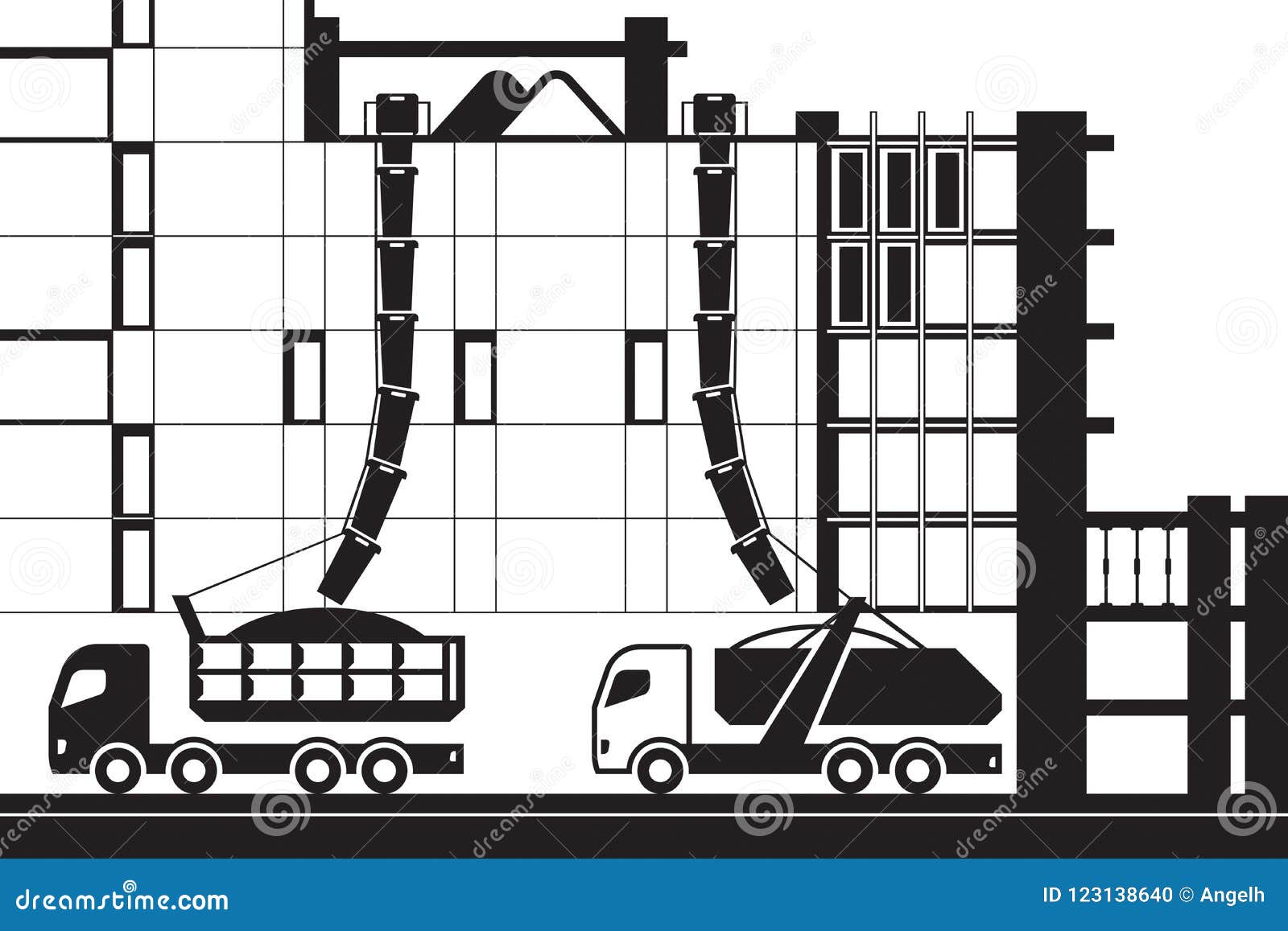 Collection of Construction Waste Stock Vector - Illustration of ...