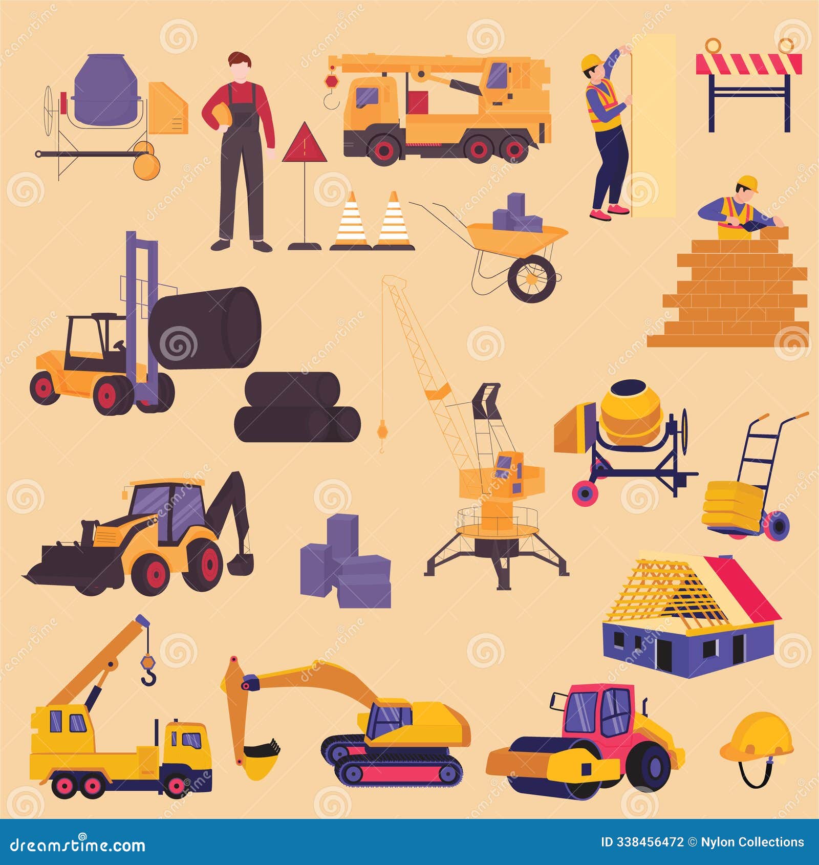 Contruction Site Cartoon Vector Illustration | CartoonDealer.com #132165468