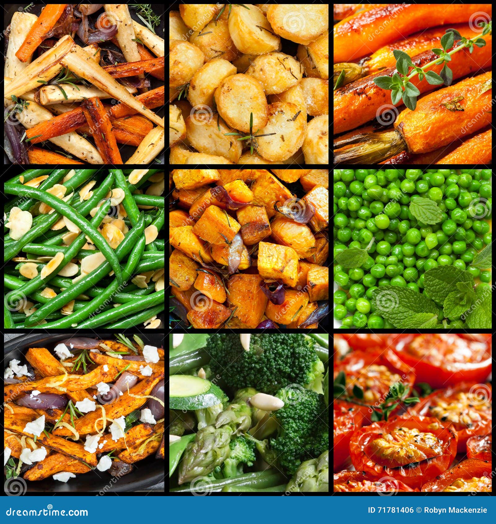 Collection of Cooked Vegetable Dishes Stock Photo - Image of roast ...