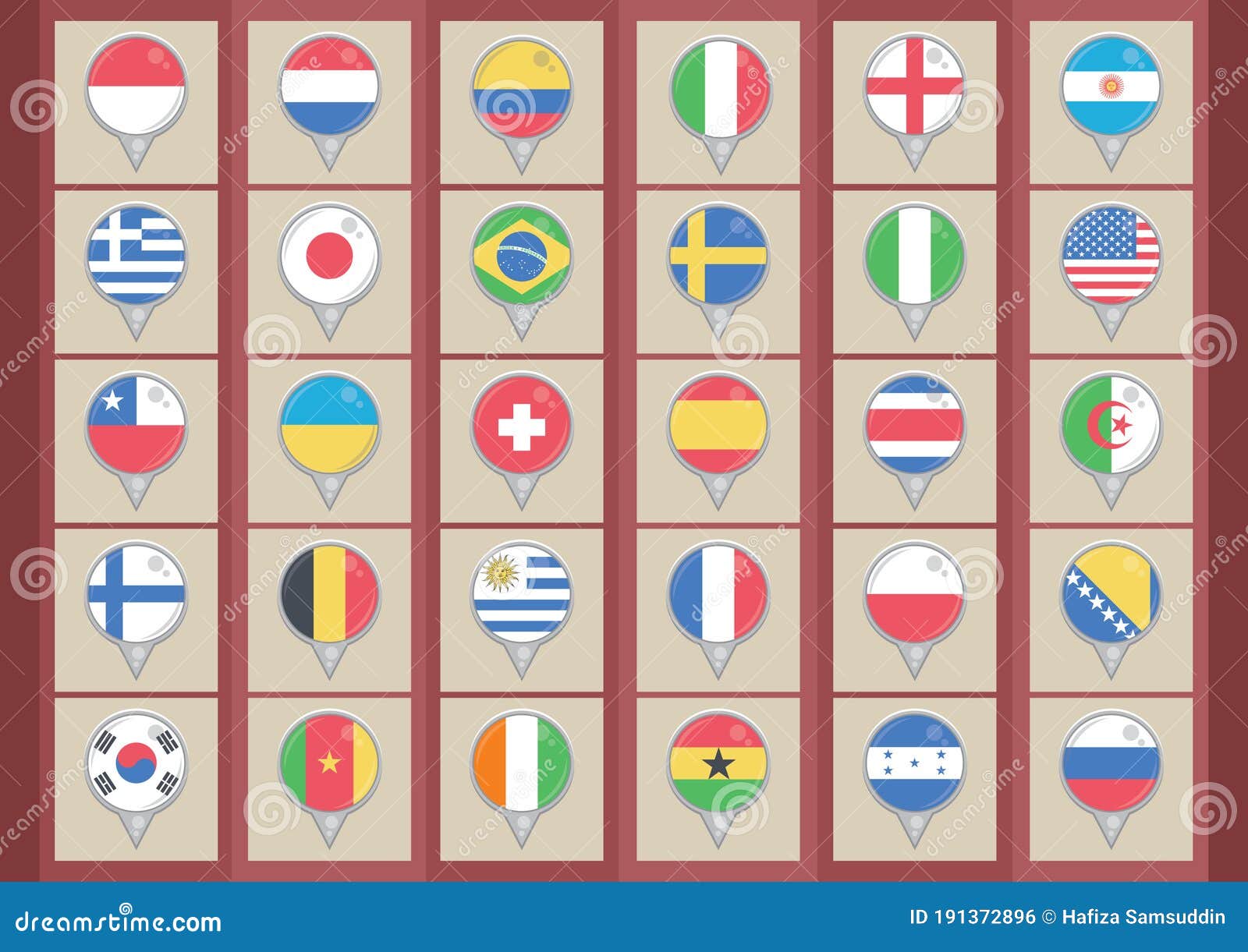 Collection of Country Flags. Vector Illustration Decorative Design ...
