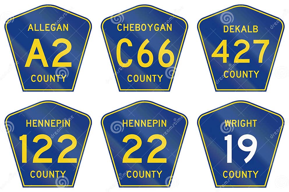 Collection of County-designated Highway Shields Stock Illustration ...