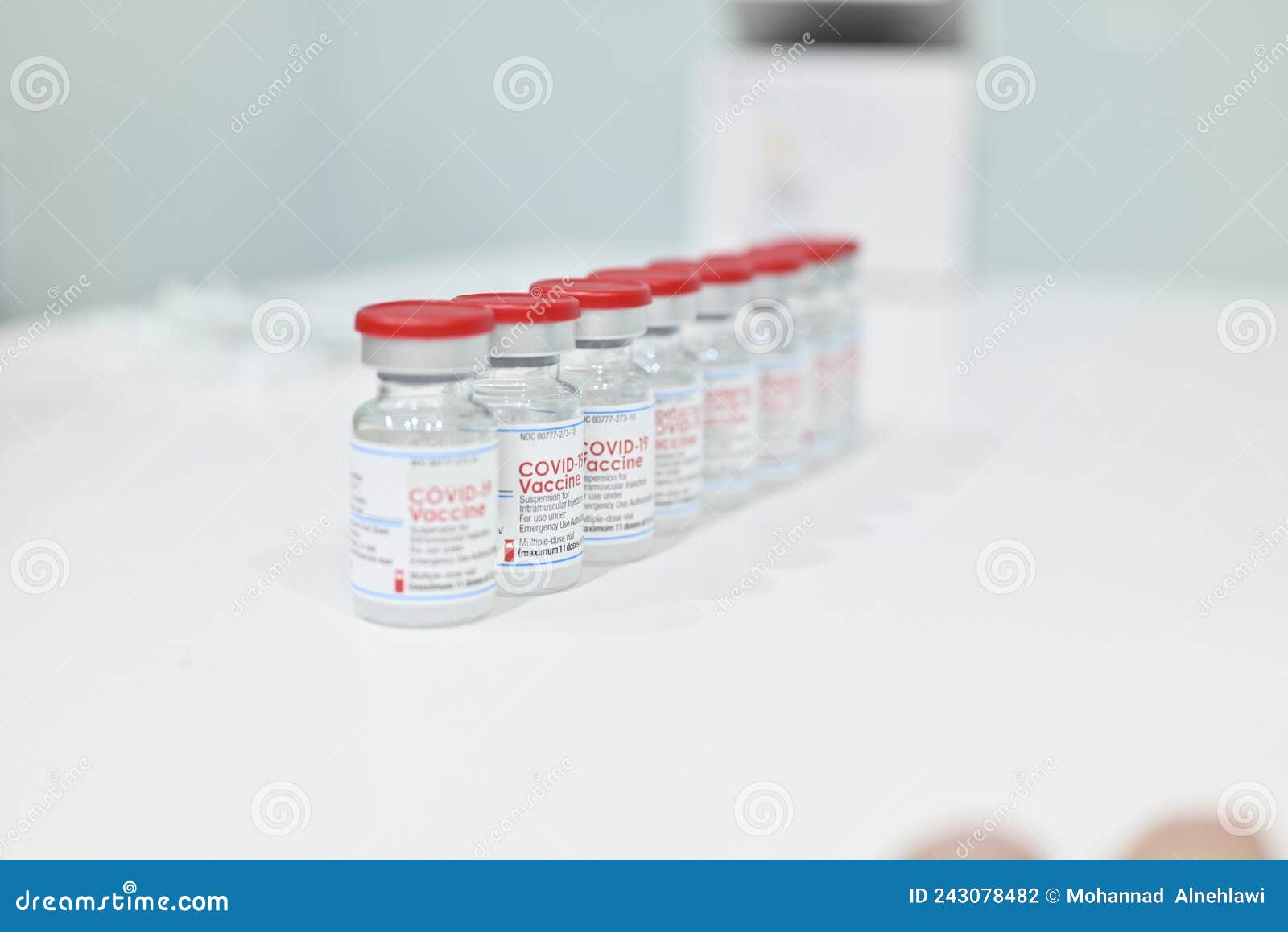 A Group of Medicine Vials for Covid Vaccine on a Solid Background Stock ...