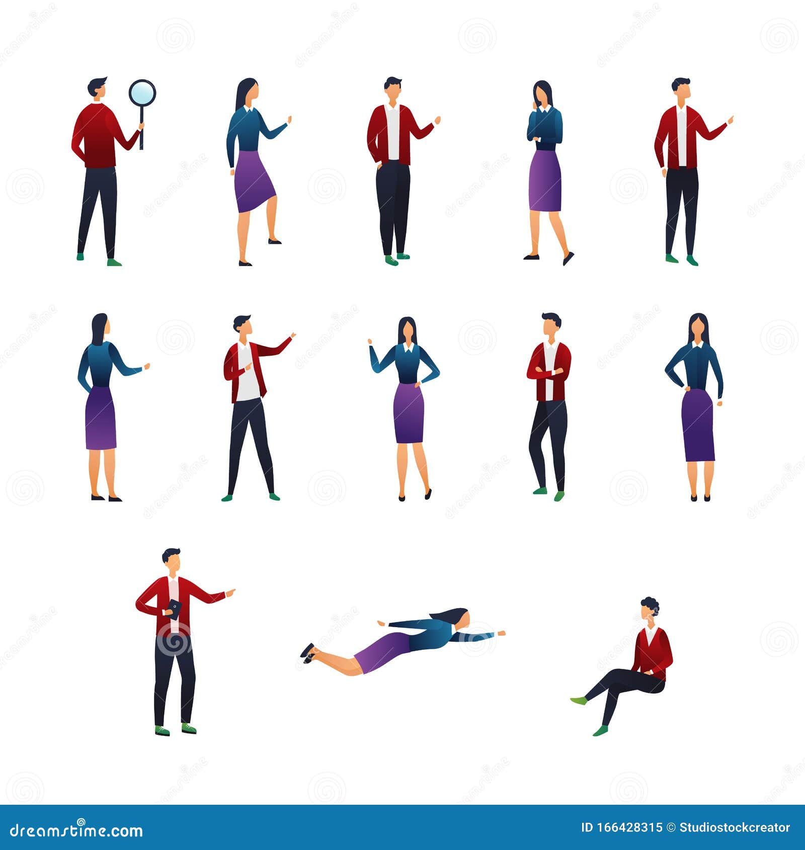 Collection Creative Various Lifestyle Character. Set of Crowd of People ...