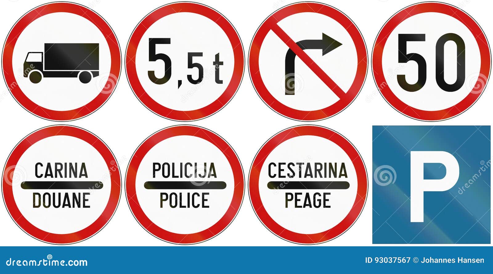 Collection Of Croatian Road Signs Stock Photography | CartoonDealer.com ...