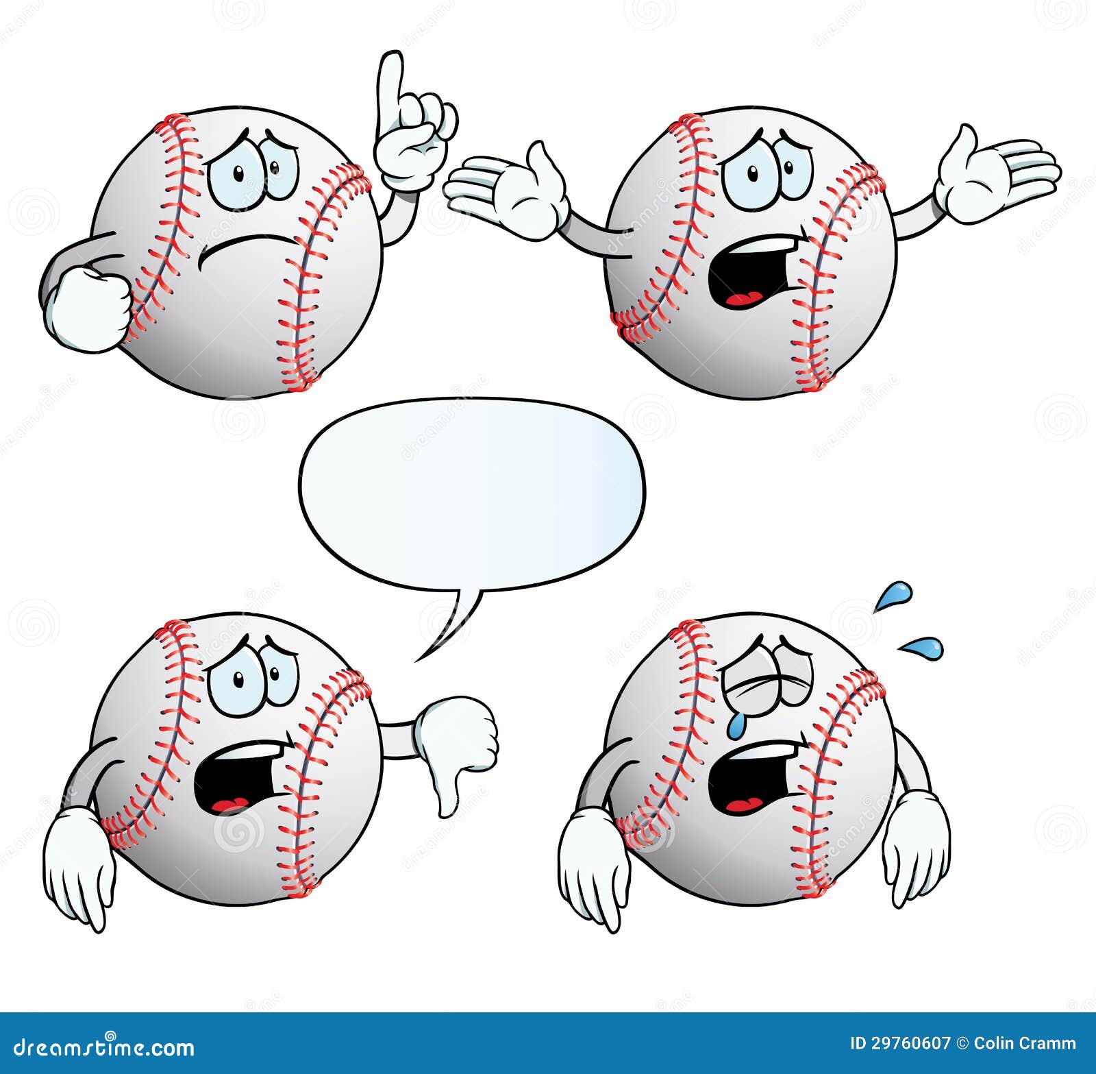 Crying baseball set stock vector. Illustration of baseball - 29760607