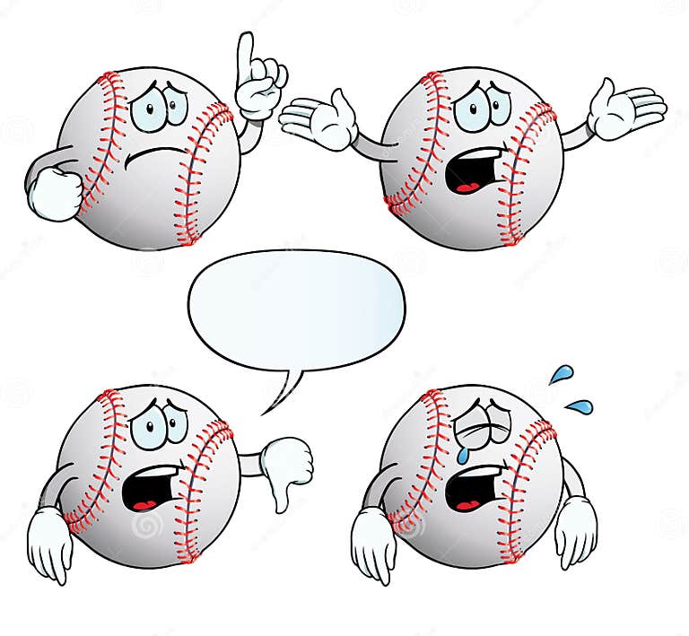 Crying baseball set stock vector. Illustration of baseball - 29760607
