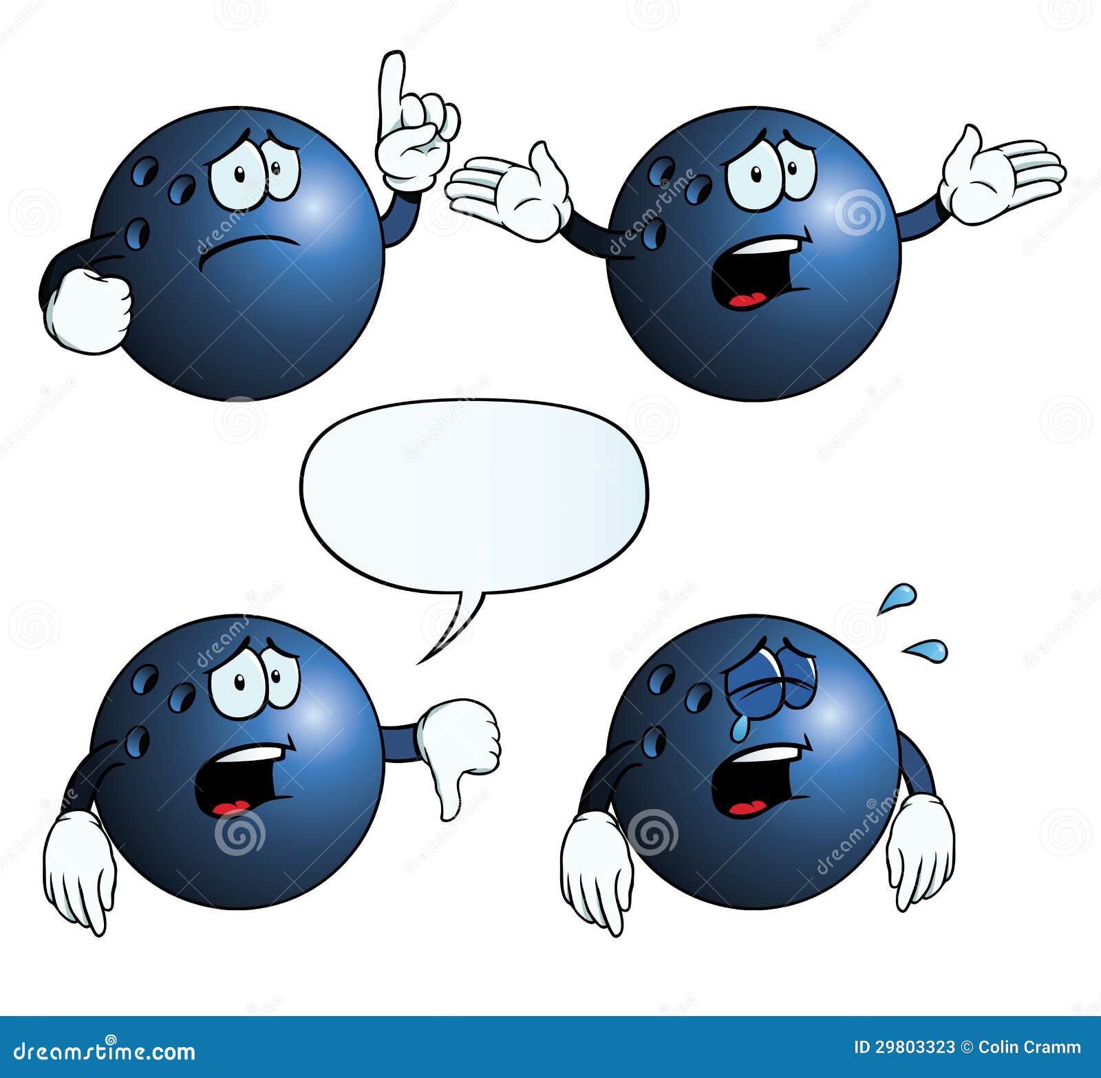 Crying bowling ball set stock vector. Illustration of spherical - 29803323