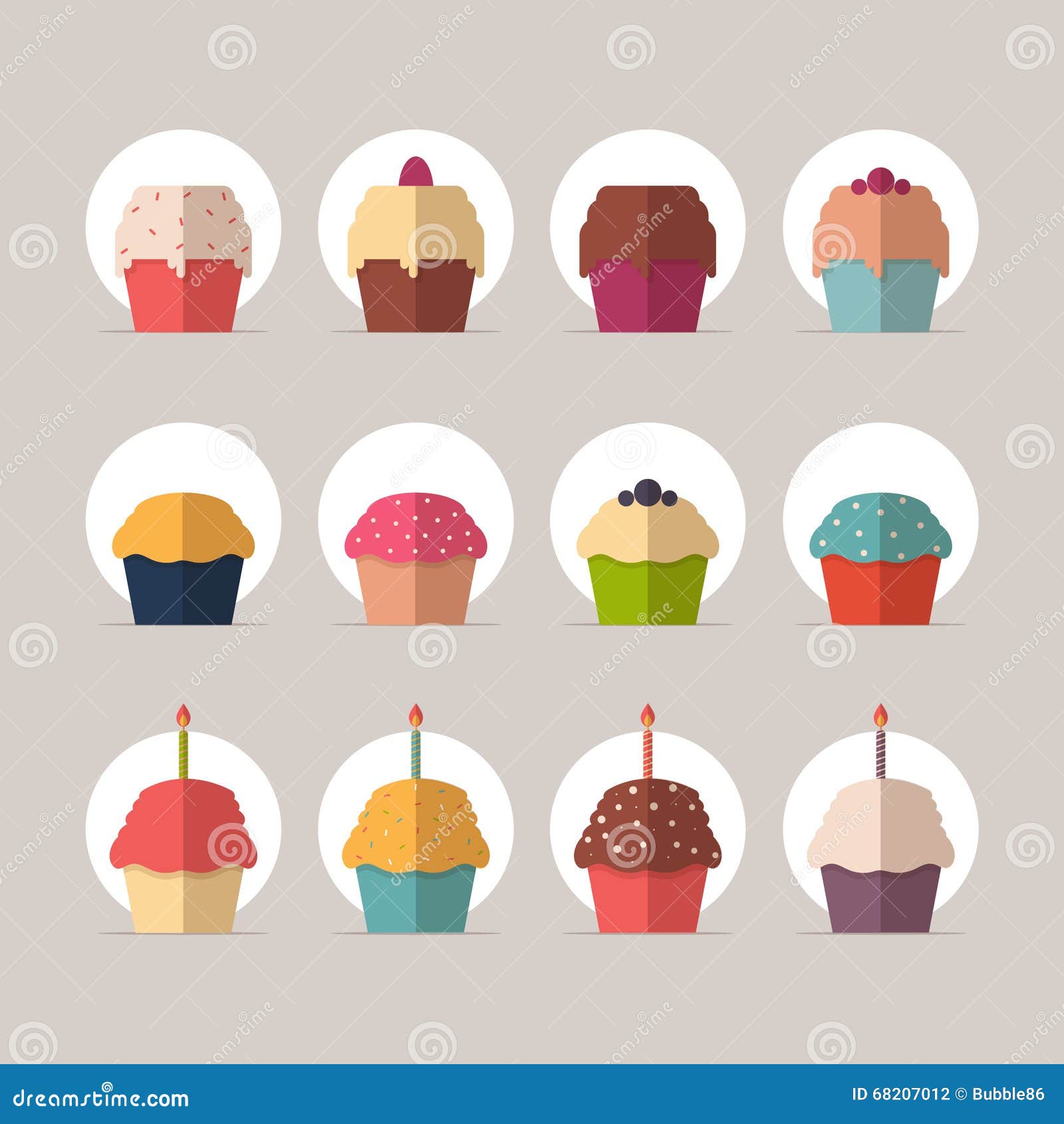 Collection of Cupcakes stock illustration. Illustration of delicious ...