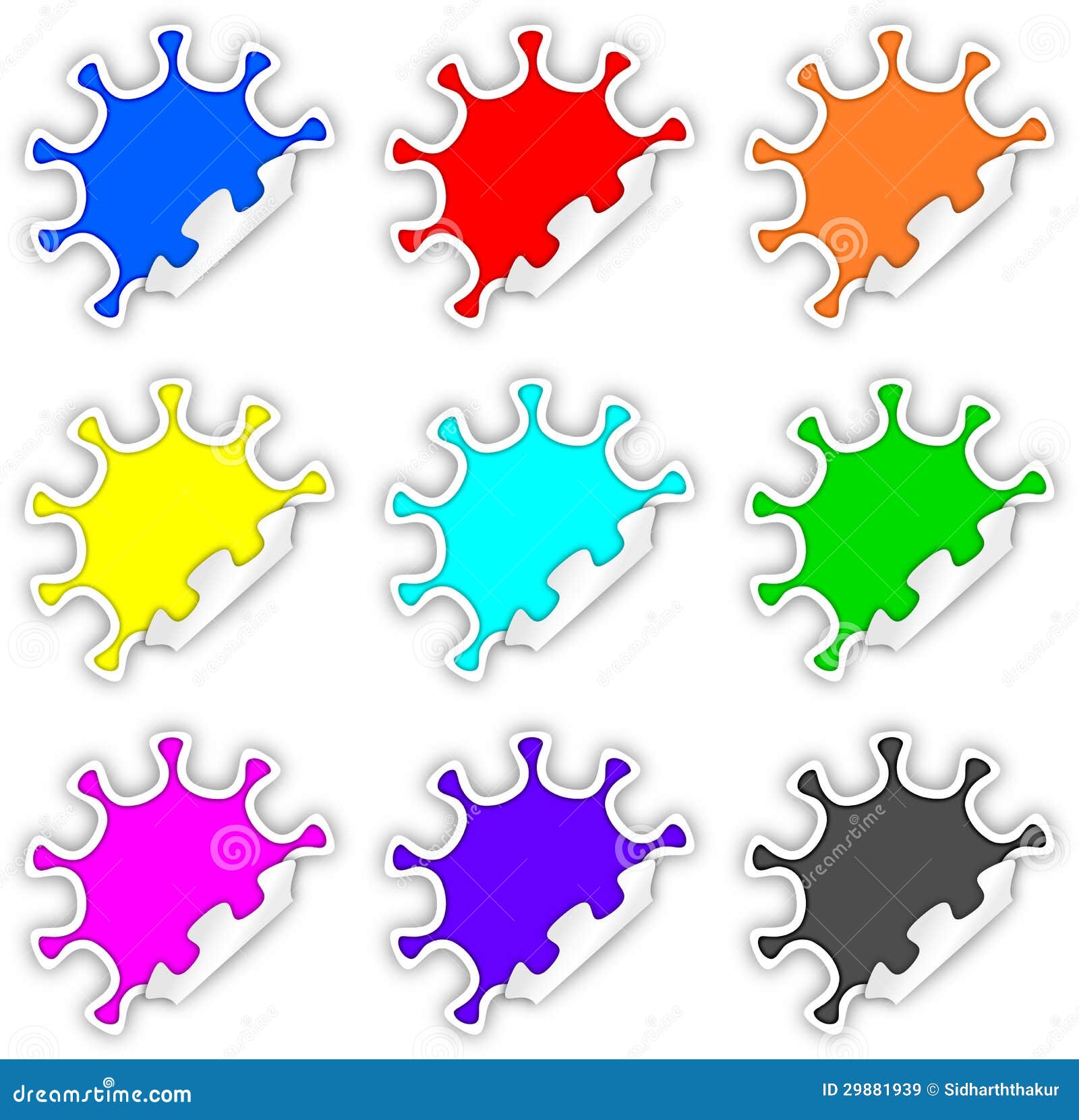 Color Splash Stickers stock illustration. Illustration of peeling ...