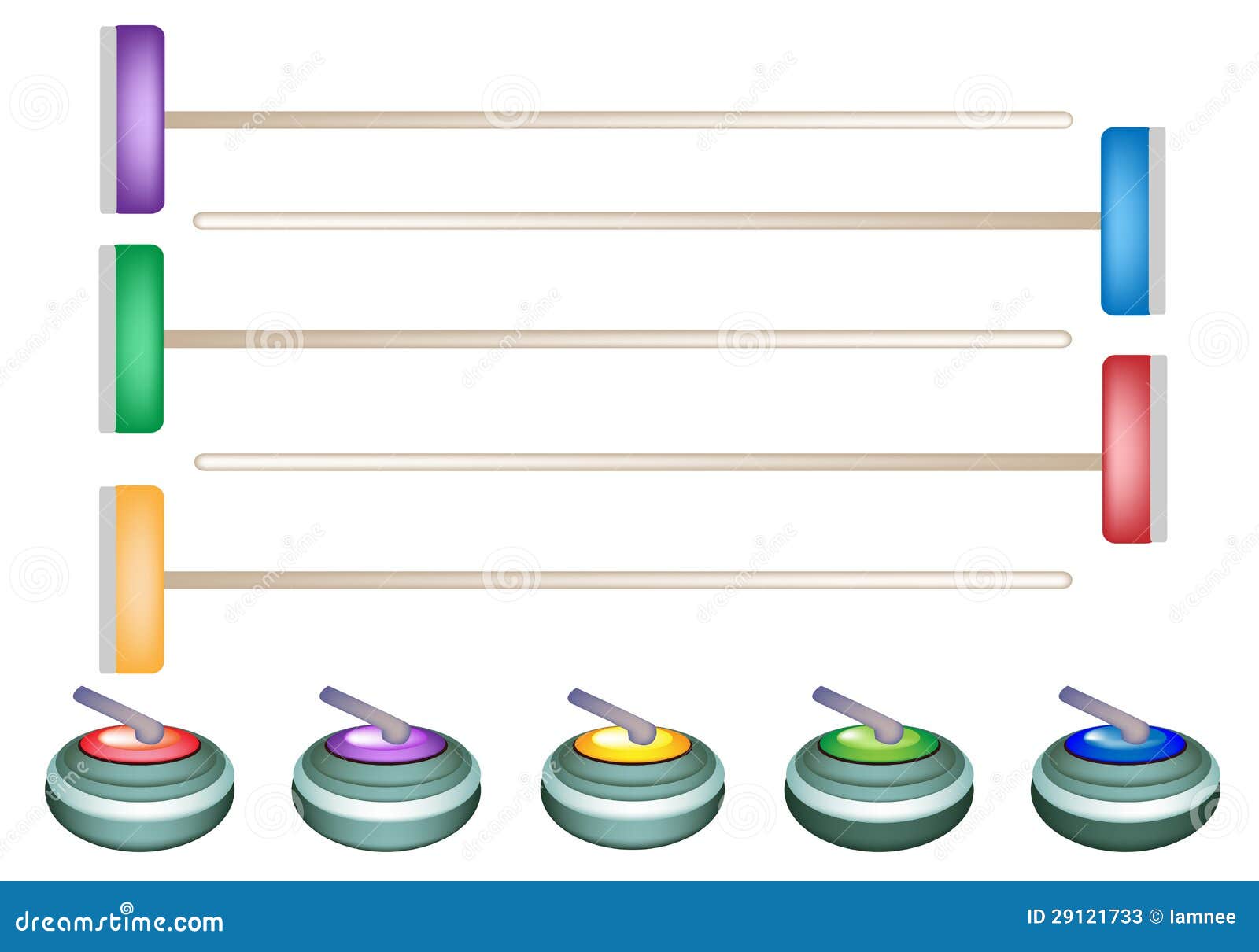 A Collection of Curling Stones and Curling Blooms Stock Vector ...