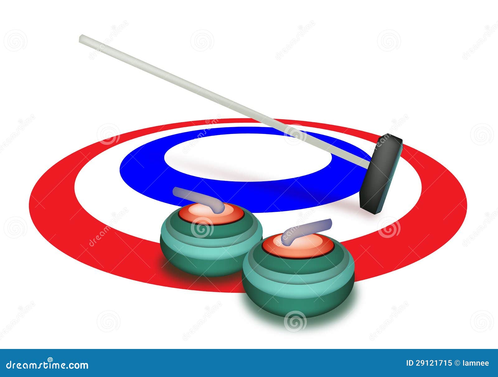 A Collection of Curling Stones on Ice Stock Vector - Illustration of ...