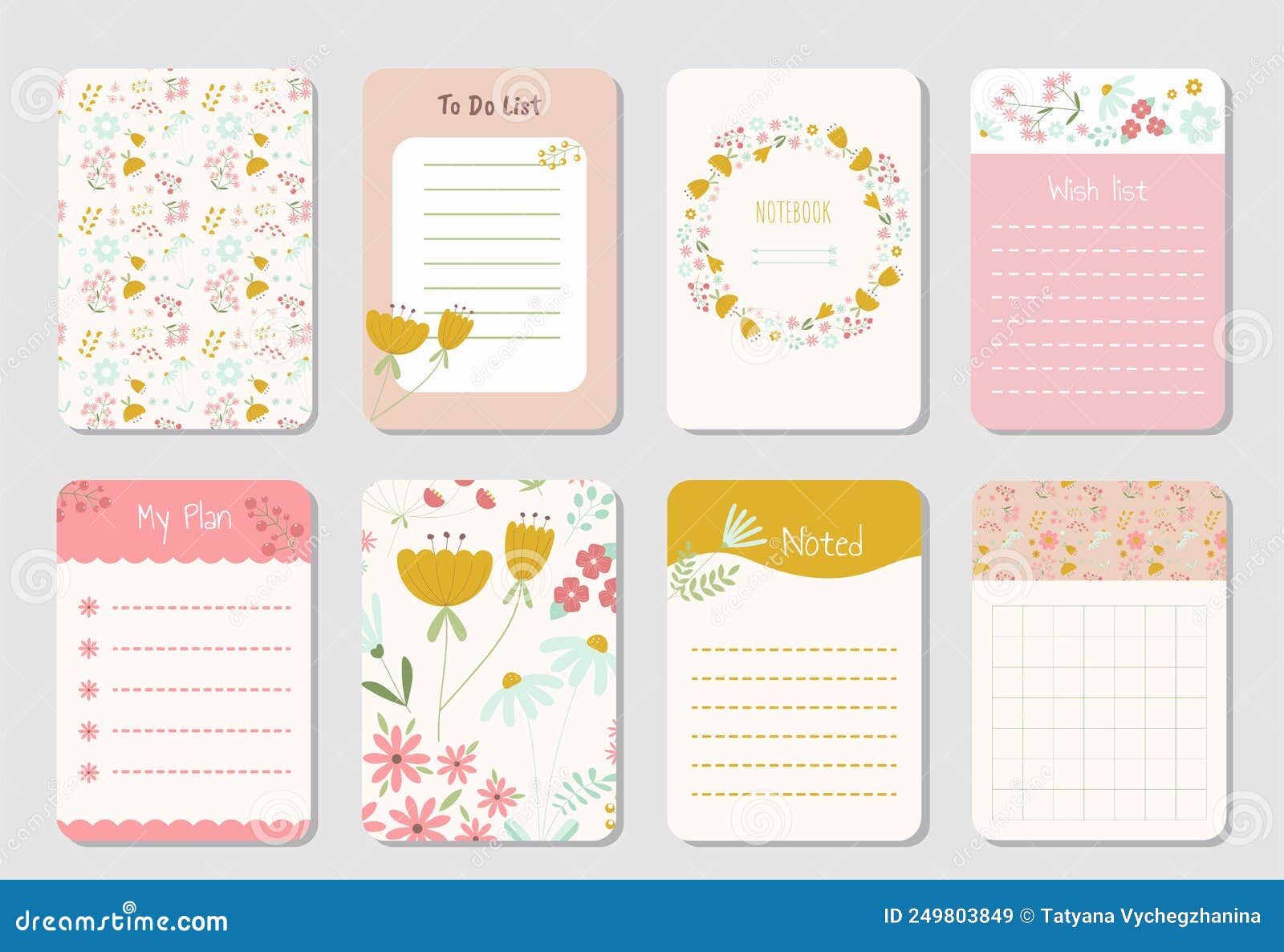 Collection of Cute Note Paper Stock Vector - Illustration of notice ...