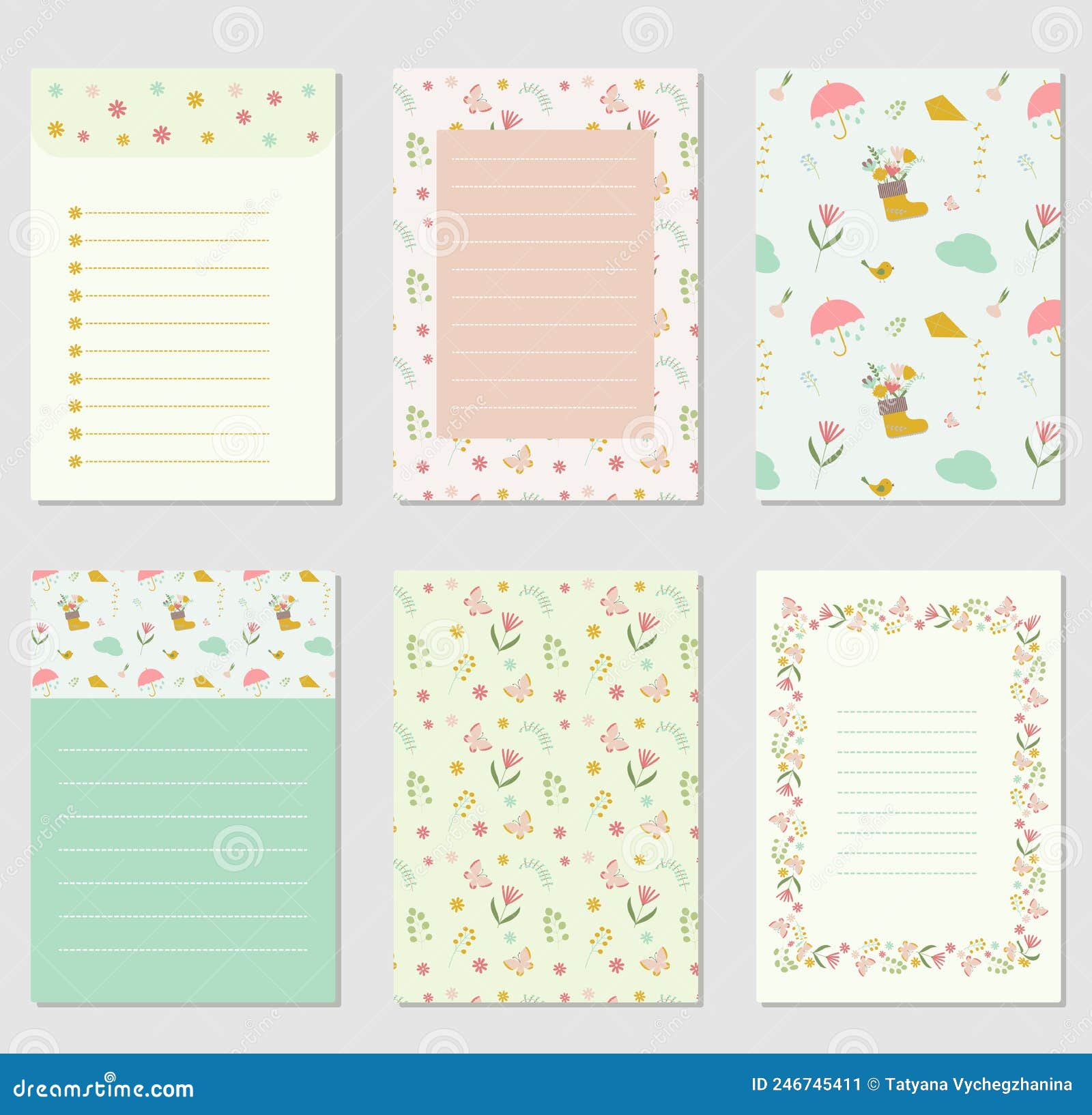 Collection of Cute Note Paper Stock Vector - Illustration of board ...