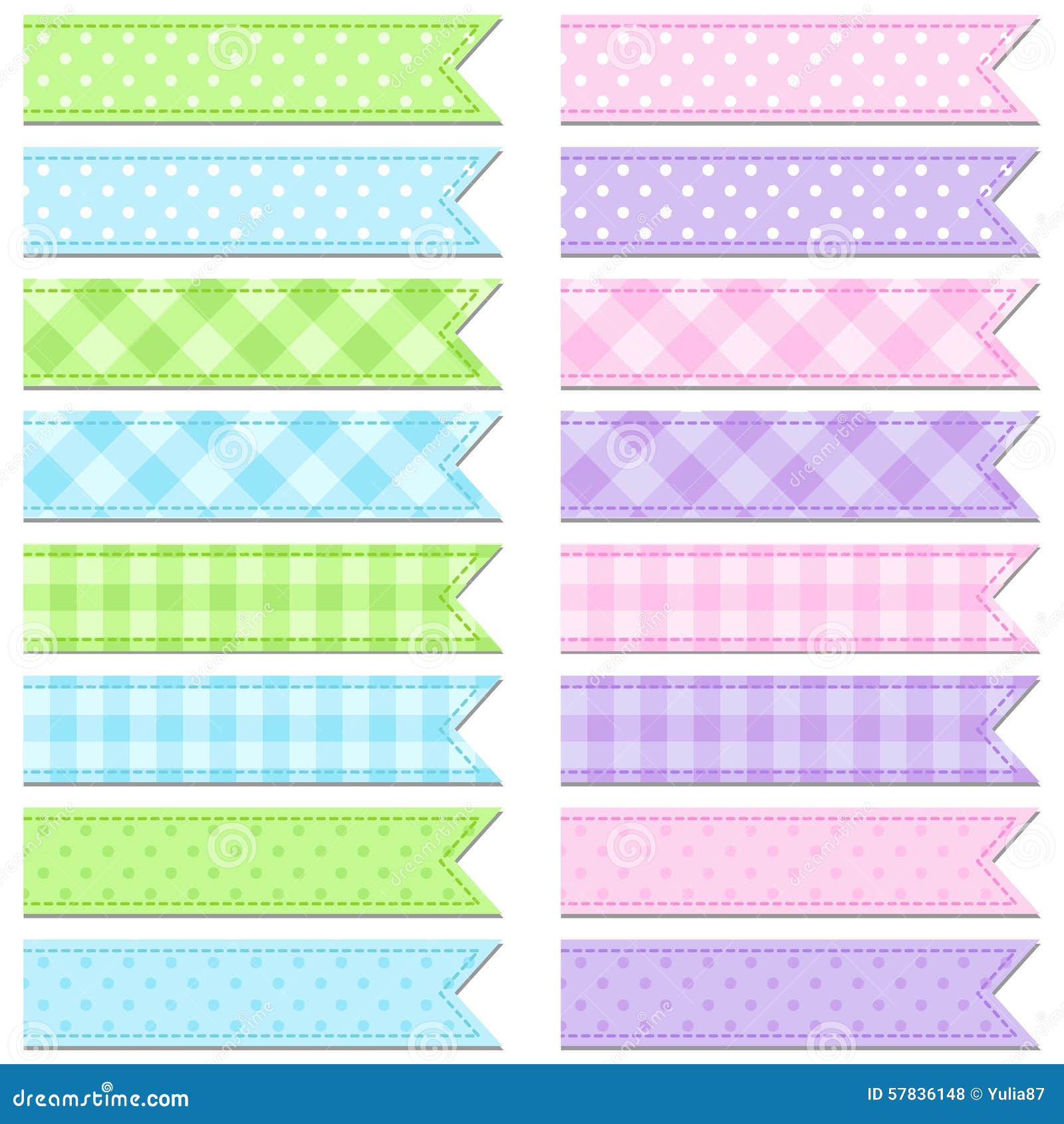 Collection of Cute Tape Stripes Stock Vector - Illustration of ribbon ...