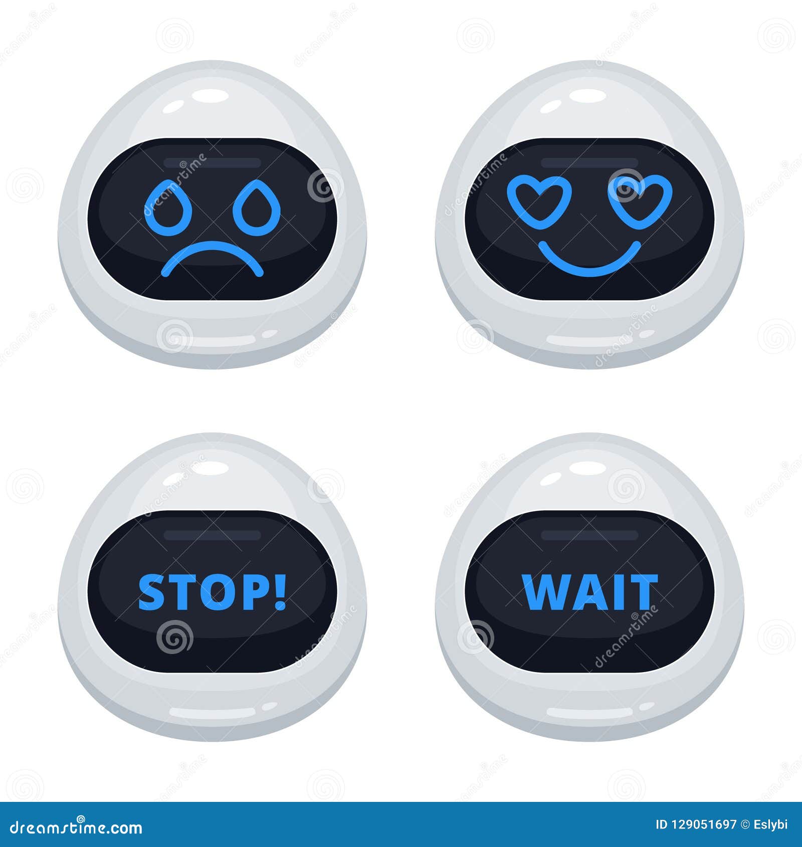 Vector Set of Robot Emoticons. Stock Vector - Illustration of ...