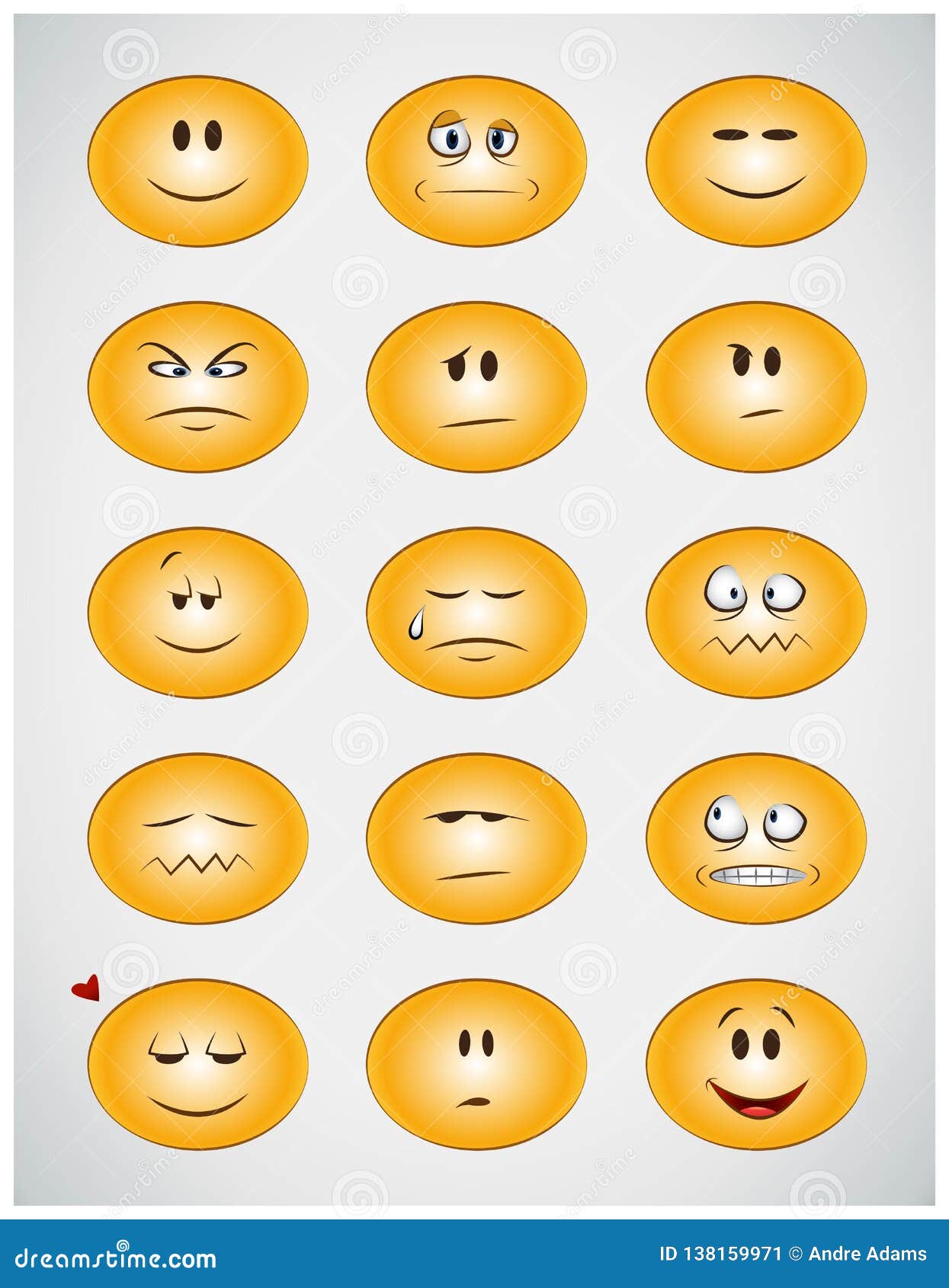 Collection 3D De Couleur D'Emoji Illustration de Vecteur - Illustration ...