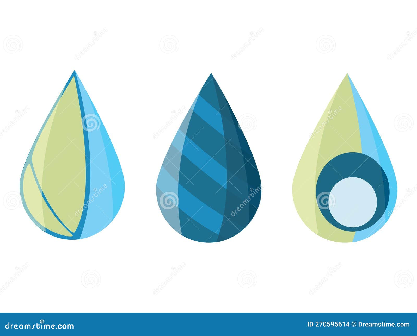 Blue and Green Raindrop Collection of Logo Elements Stock Vector ...