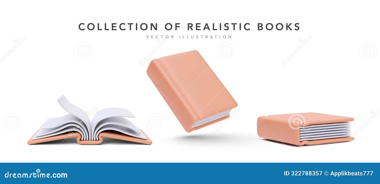 Collection of 3d Realistic Books with Shadow Isolated on White ...