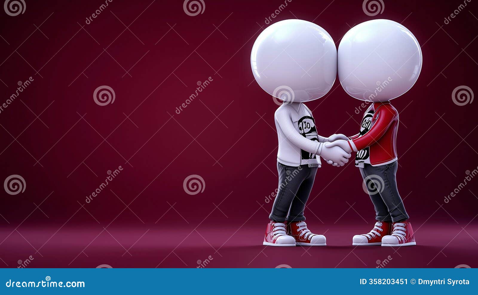 3d Handshake Figures in Business and Abstract Styles Stock Illustration ...