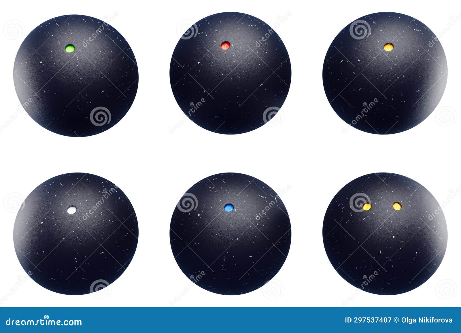 Collection of 3D Squash Sports Ball Icons Stock Illustration ...