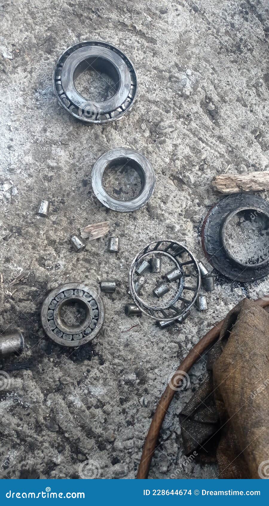 A Collection of Damaged Car Parts Stock Photo - Image of wood, circle ...