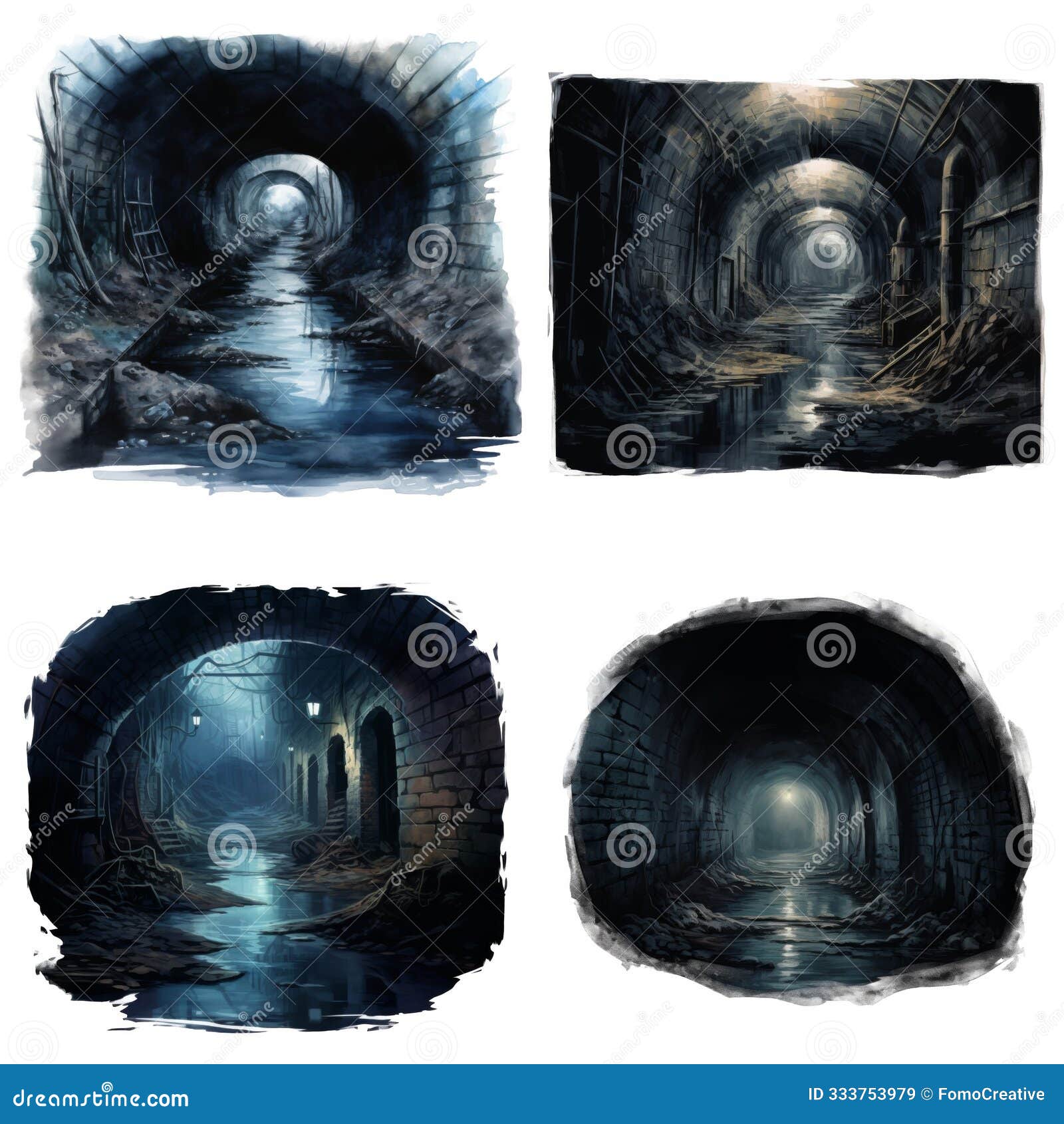 A Collection of Dark and Eerie Underground Tunnels with Water Channels ...
