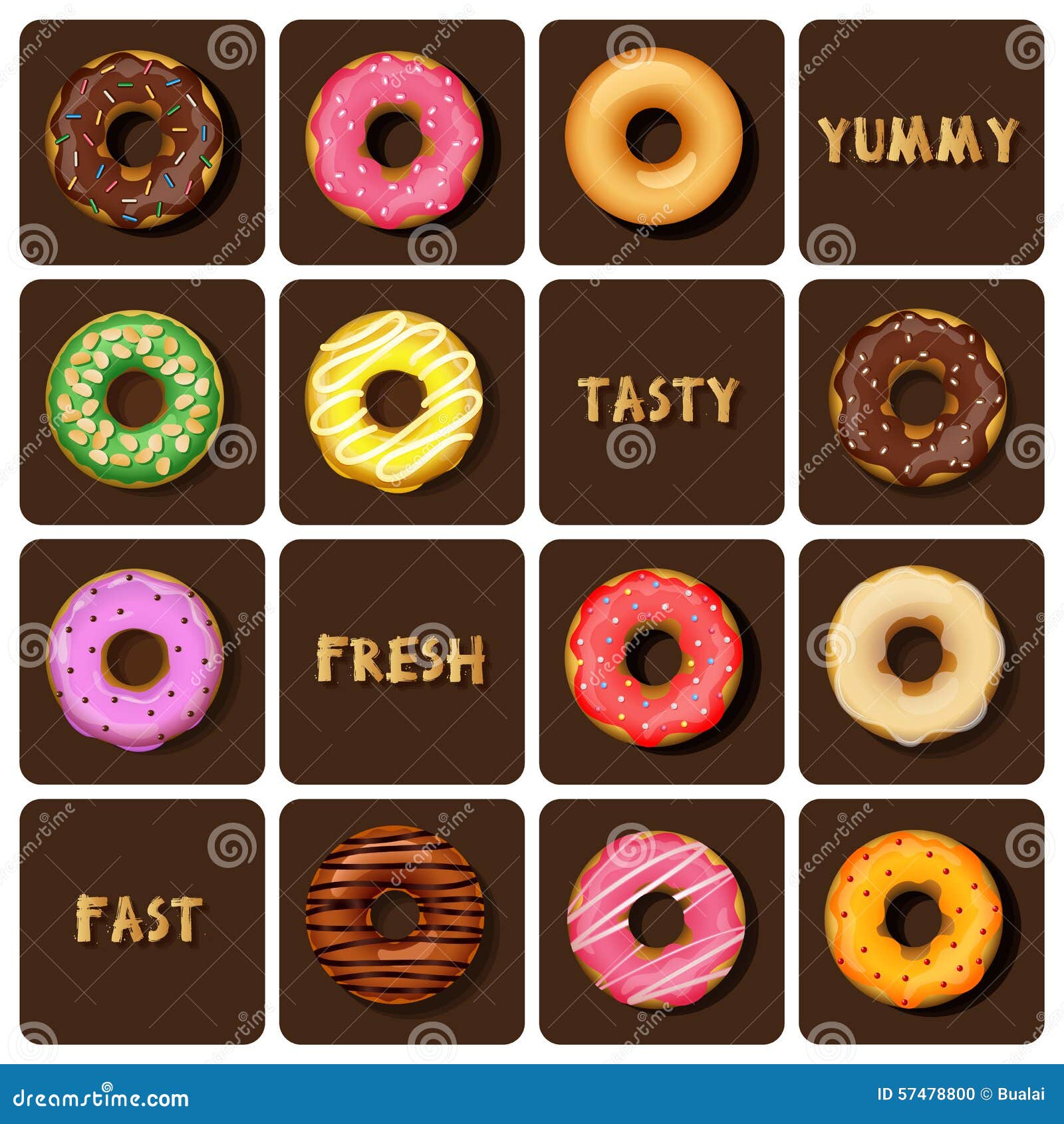 Collection de beignets illustration de vecteur. Illustration du ...