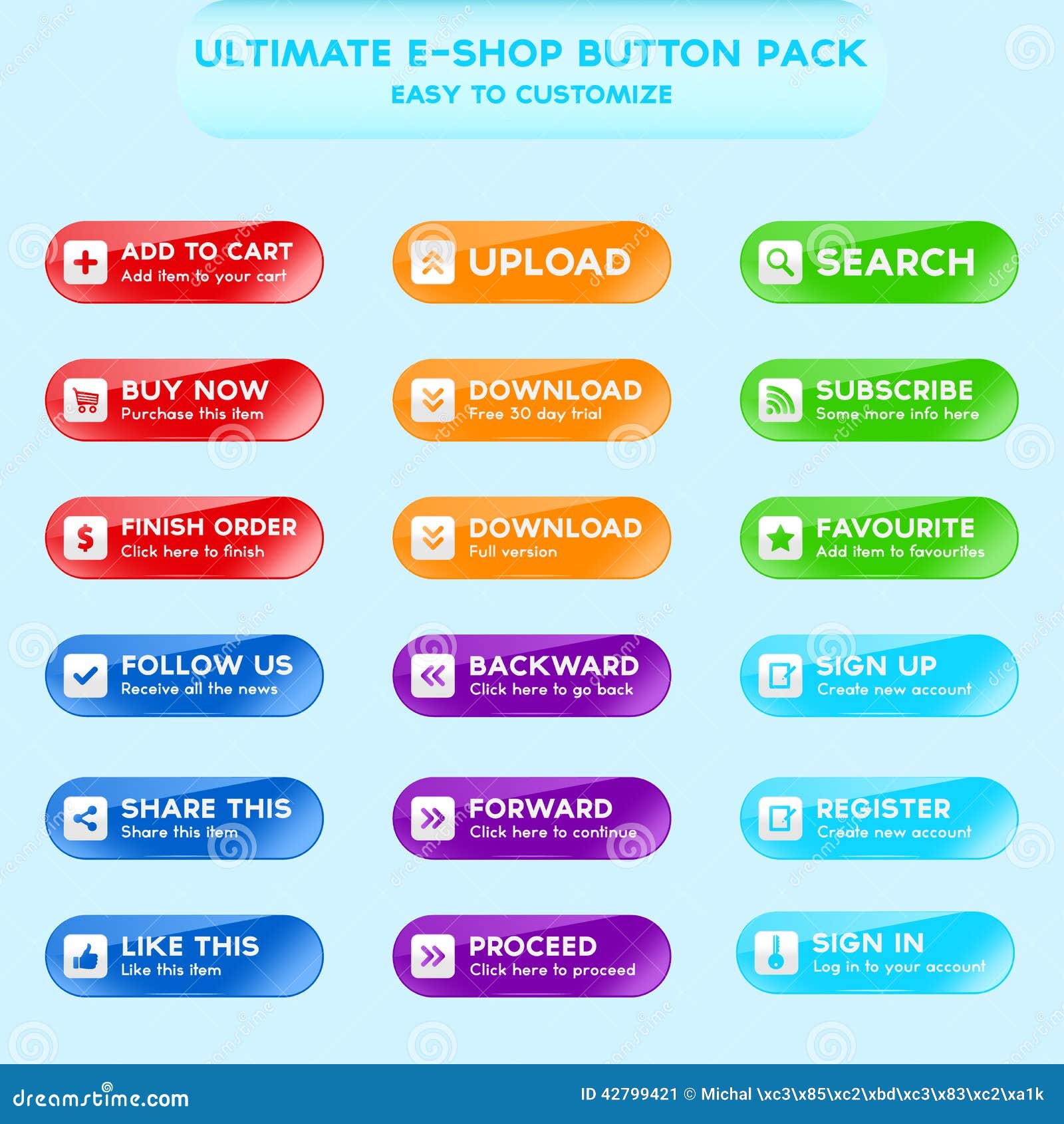 Collection De Boutons De Web Pour Des E-boutiques Illustration Stock ...