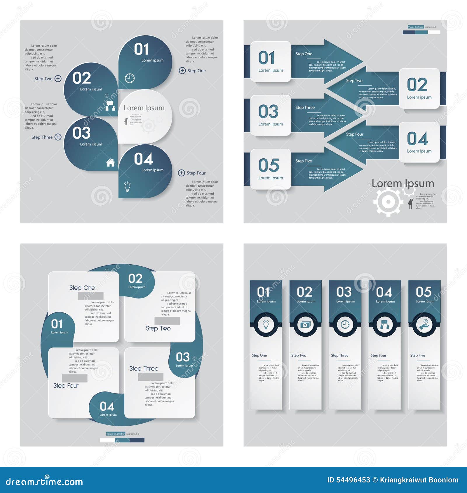 Collection De Calibre De 4 Conceptions/de Disposition Graphique Vecteur ...