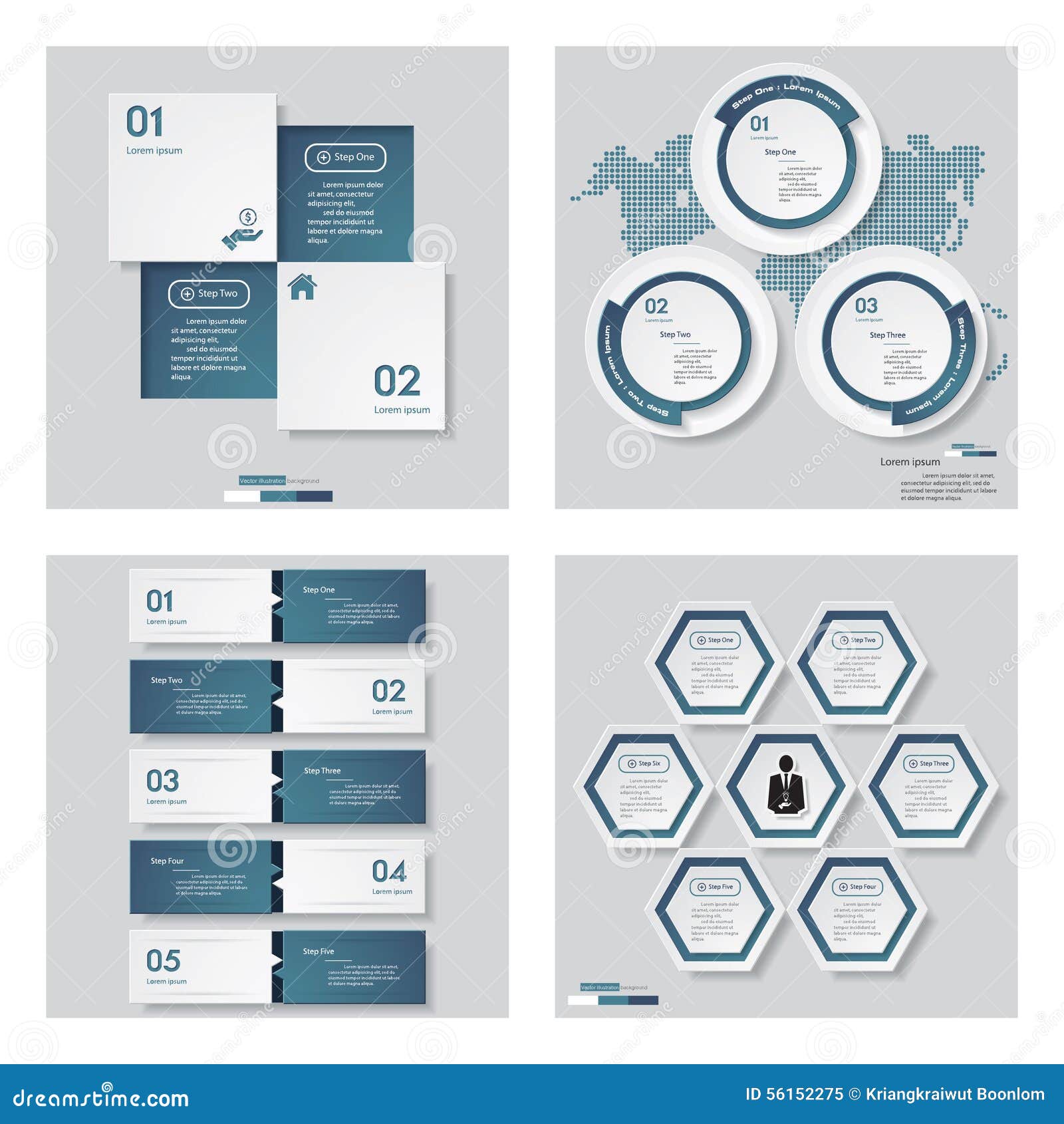 Collection De Calibre De 4 Conceptions/de Disposition Graphique Vecteur ...