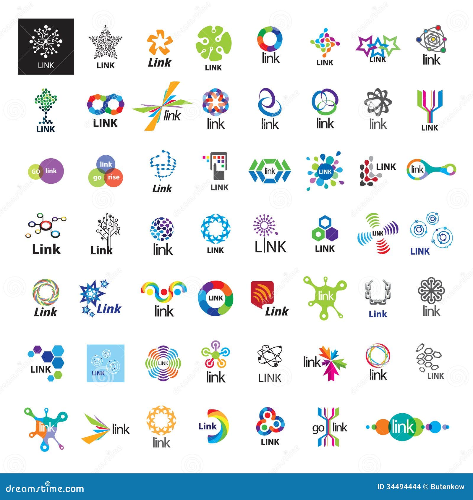 Collection De Communication De Lien De Logos De Vecteur Illustration de ...