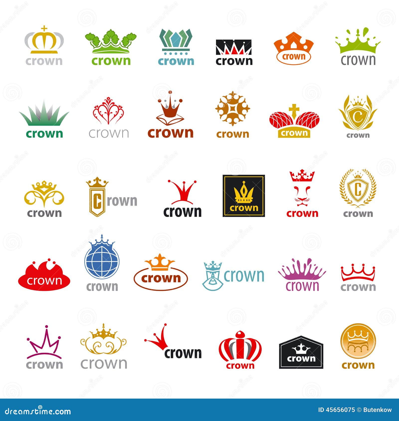 Collection De Couronne De Logos De Vecteur Illustration de Vecteur ...