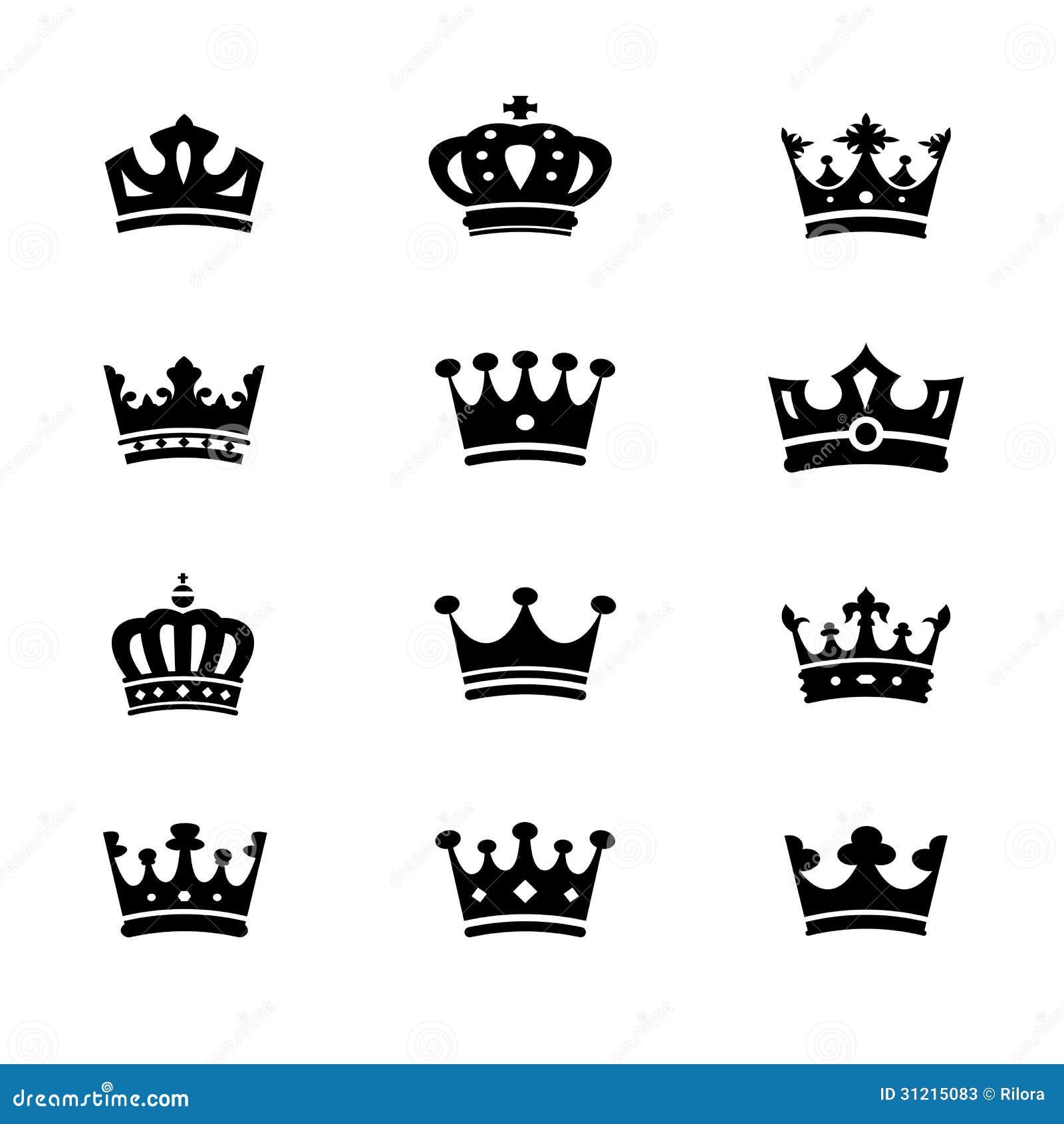 Collection De Couronne - Silhouette De Vecteur Illustration de Vecteur ...