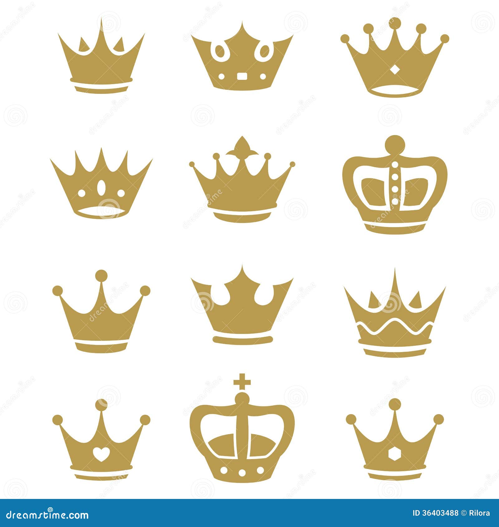 Collection De Couronne - Silhouette De Vecteur Illustration de Vecteur ...