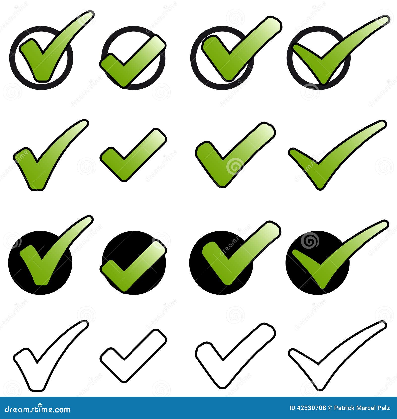 Collection De Crochets Verts Illustration de Vecteur - Illustration of ...