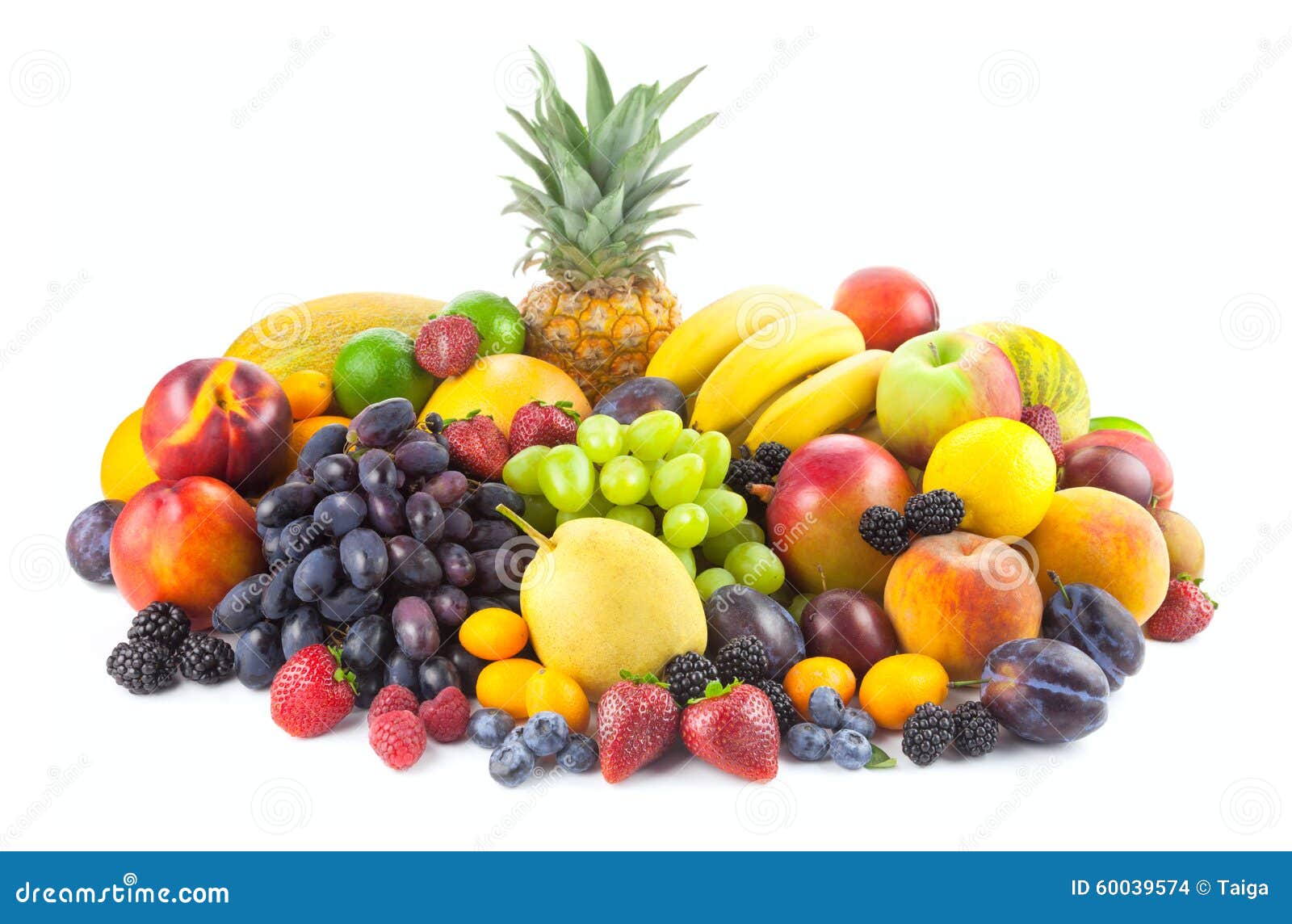 Collection De Différents Fruits Sur Le Blanc Photo stock - Image du ...