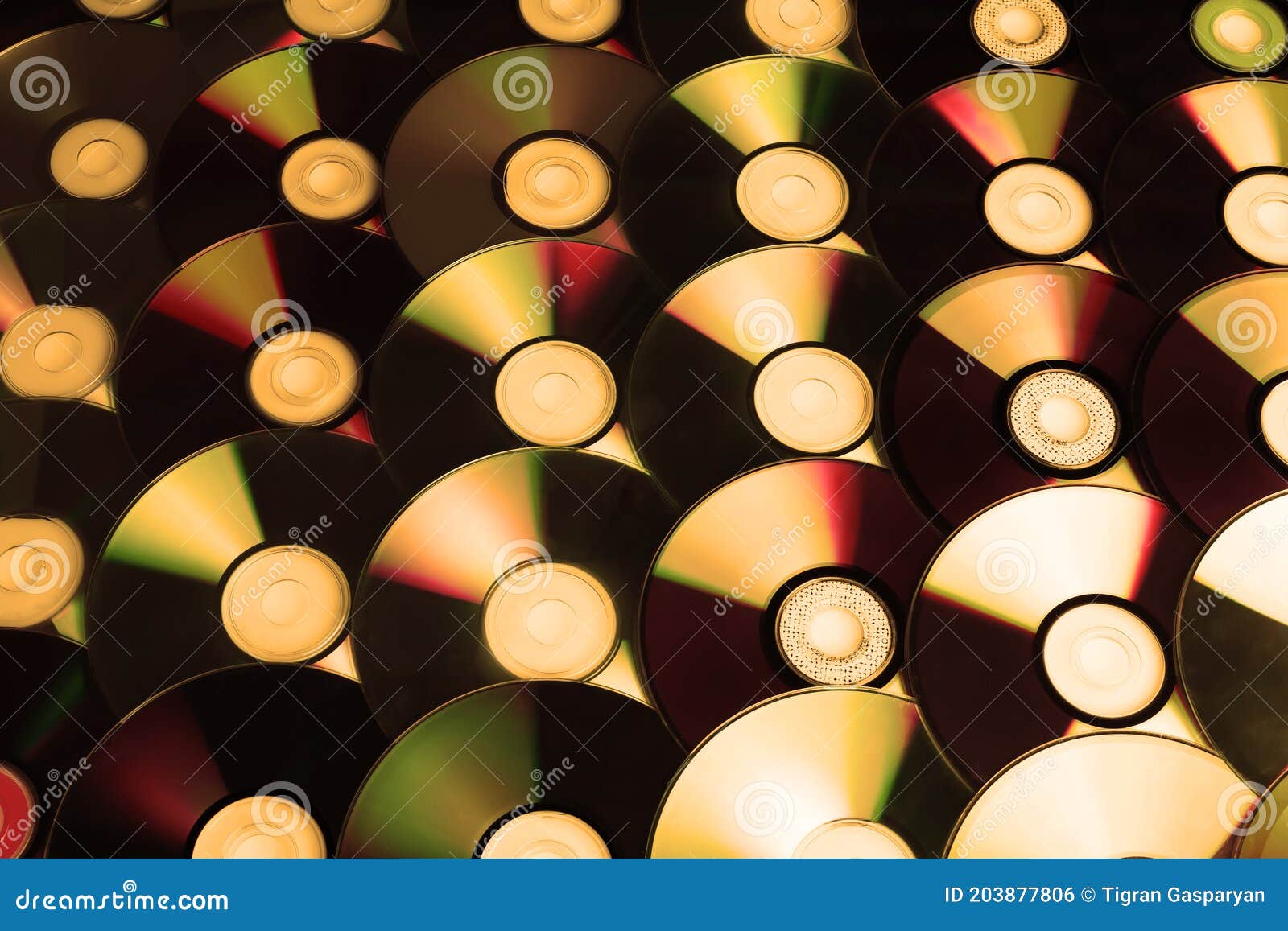 Collection De Disques Compacte De Cd. Fond D'un Ensemble De Documents ...