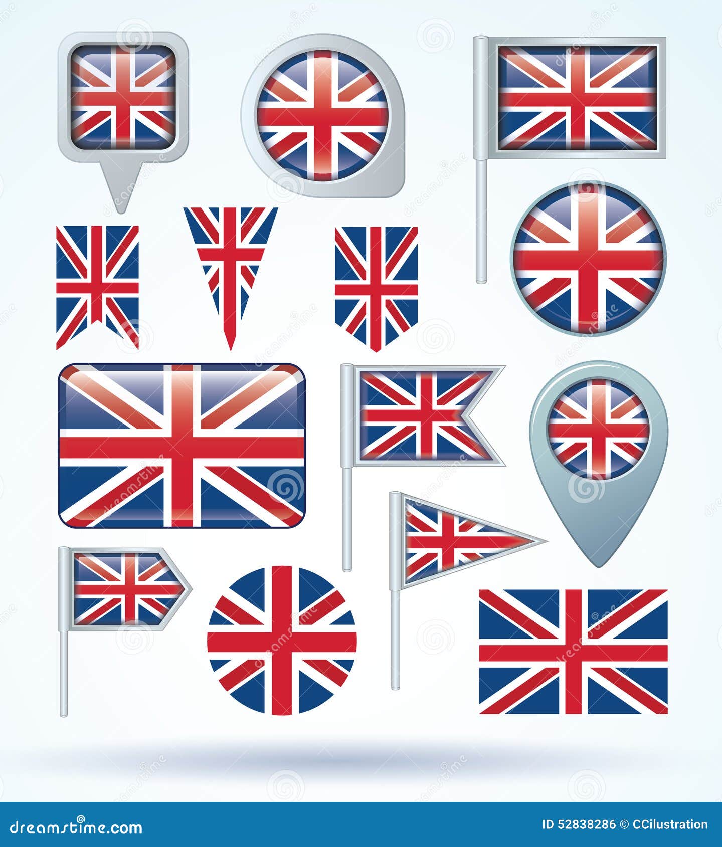 Collection De Drapeau De L'Angleterre, Illustration De Vecteur ...