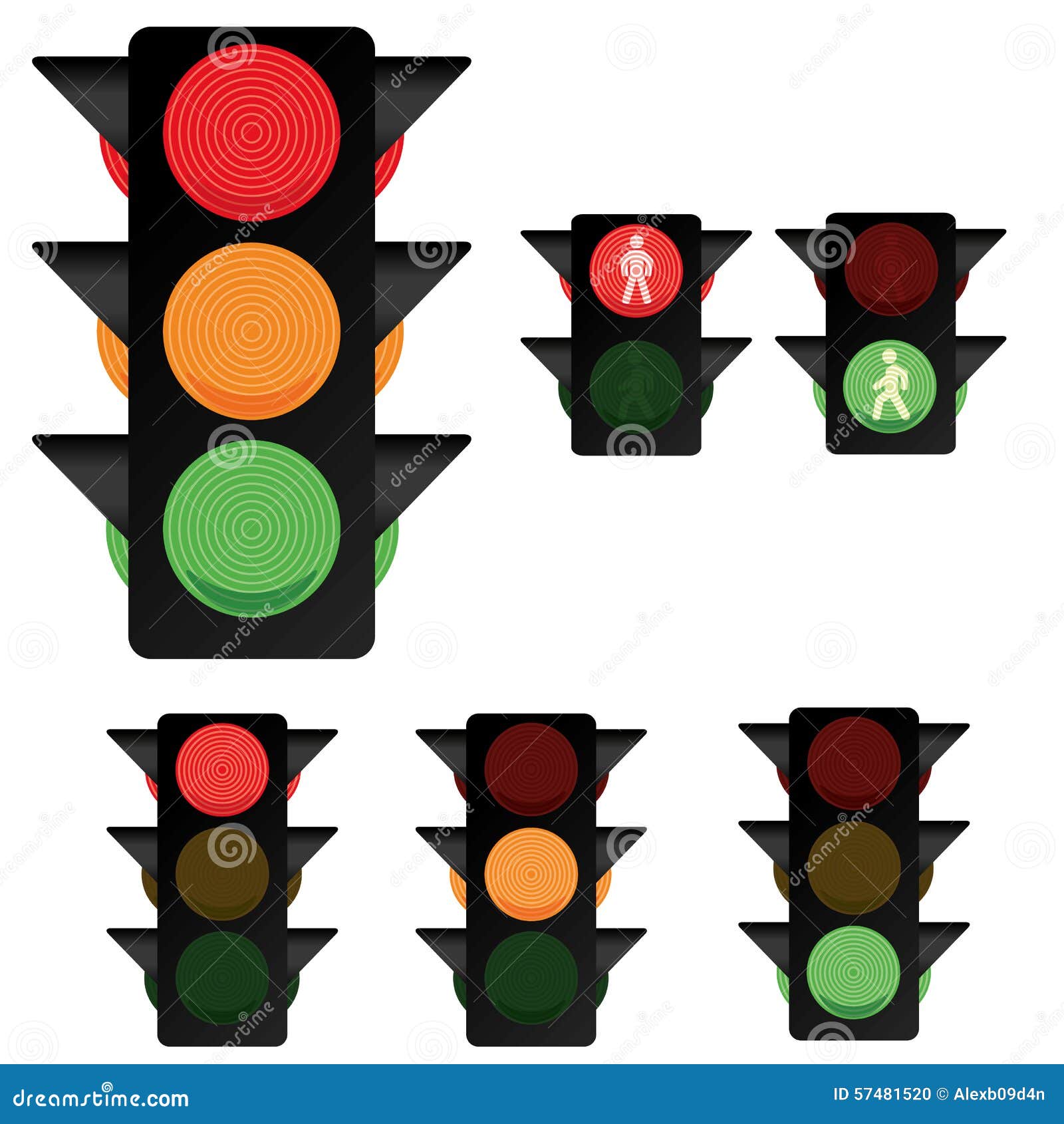 Collection 2 De Feu De Signalisation Illustration de Vecteur ...