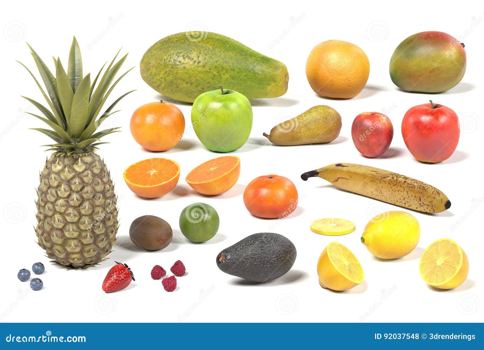 Collection de fruit illustration stock. Illustration du chaux - 92037548