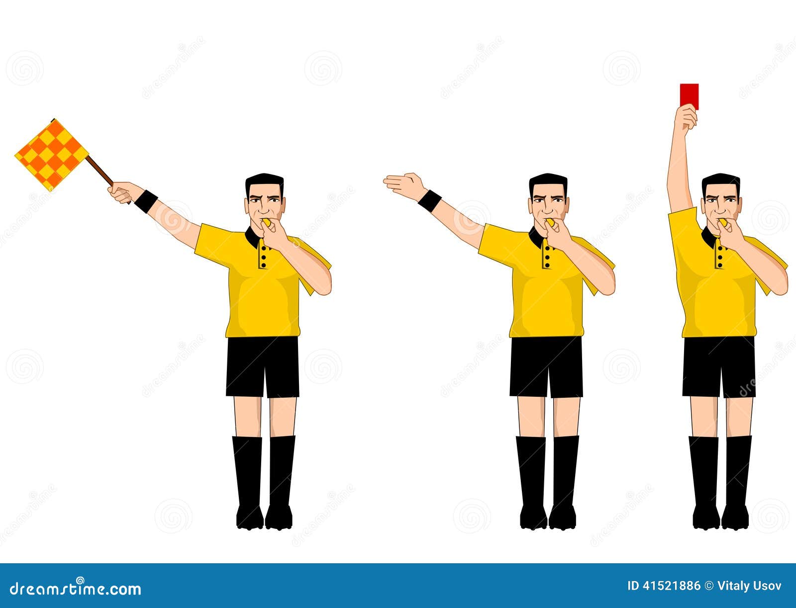 Collection De Gestes D'arbitre Du Football Illustration de Vecteur ...